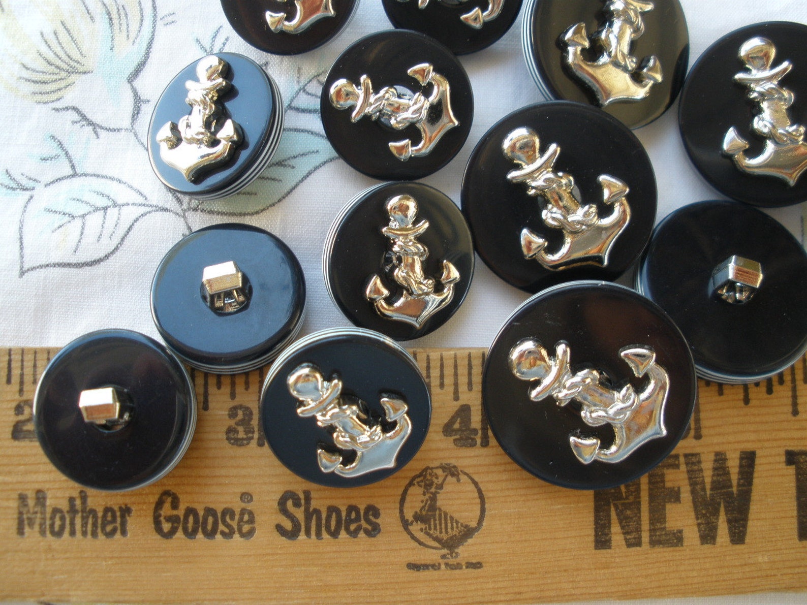 Anchor Rope Buttons Silver Plastic Shank & Black Jacket Sizes - Etsy