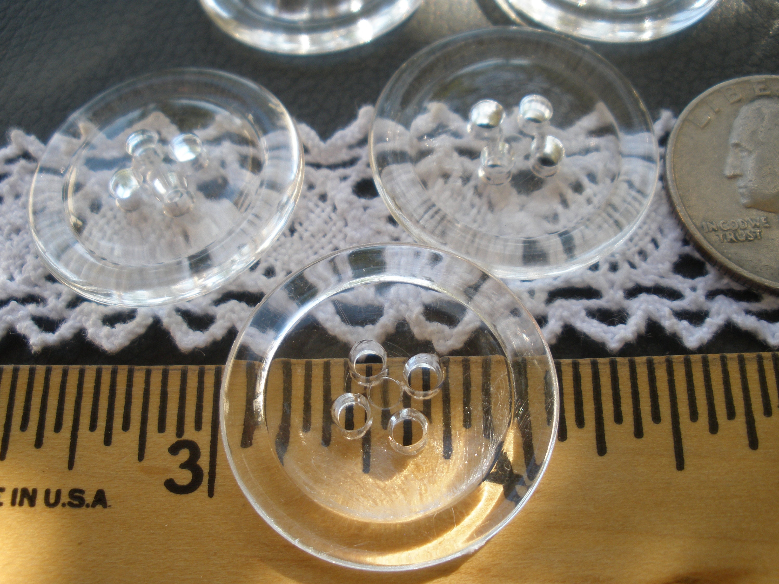 Cool Clear Coat Buttons 1 1/8 28MM 4-hole shiny | Etsy