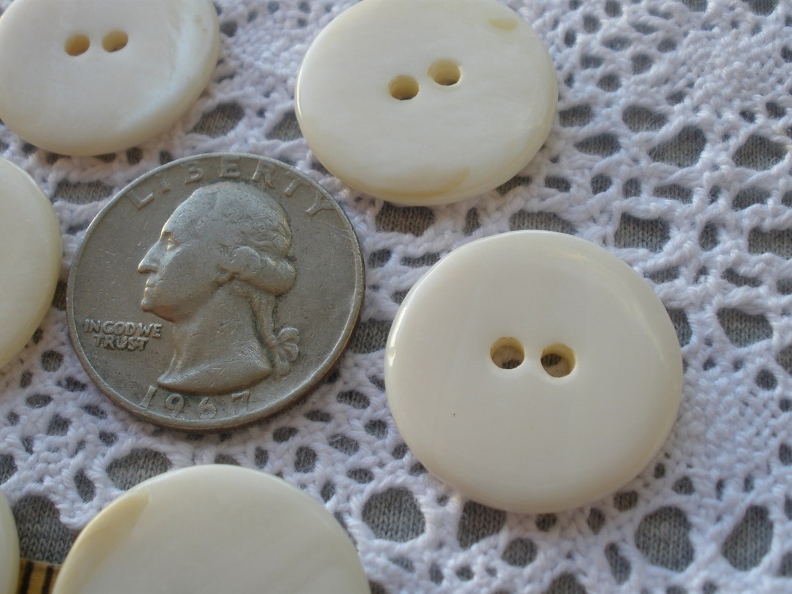 22MM Thick Freshwater Shell MOP Buttons Pearl White 36L | Etsy