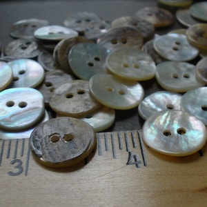 15MM Cool MOP Shell Buttons Natural 5/8" 24L Pearly White Agoya Sewing ...