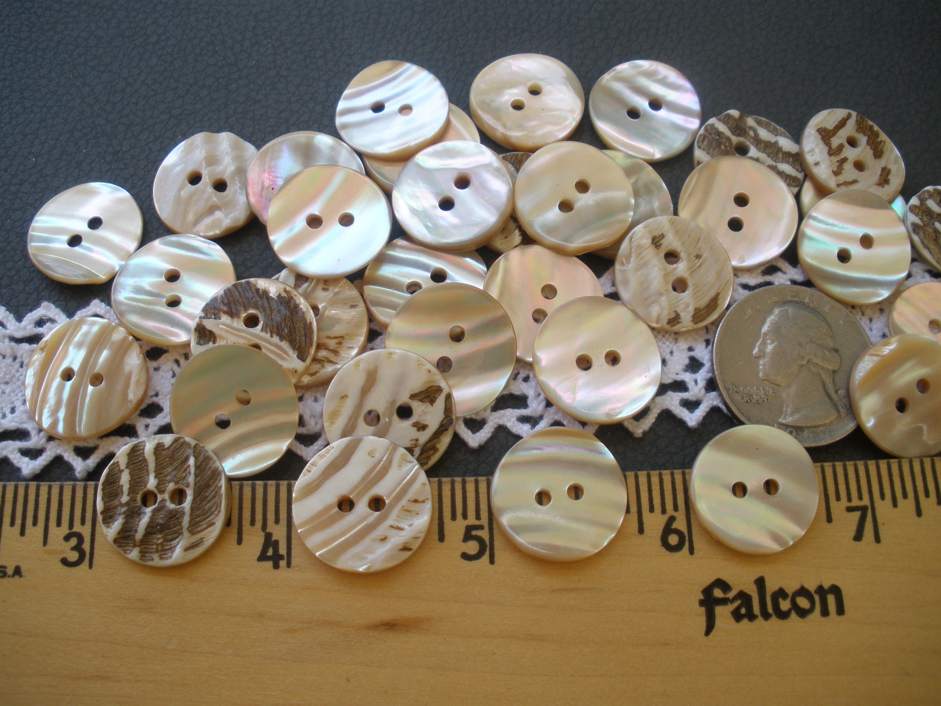 Champagne Lustre Real Shell Buttons 11/16 28L MOP | Etsy