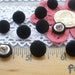 11MM Tuxedo Buttons Black Knit Fabric Cover Buttons 9 Each 7/16" Cloth ...