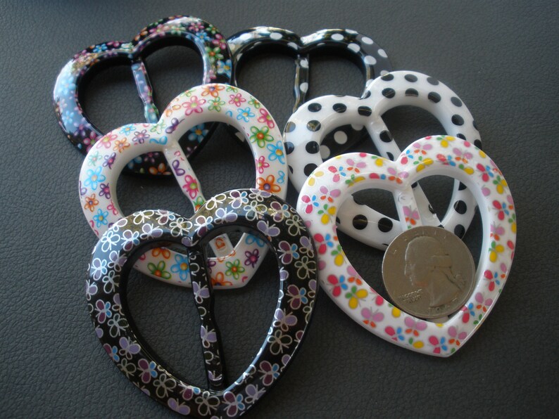 Heart Ribbon Sliders Variety Pack Flowers Butterflies 35MM 1 3/8 ...