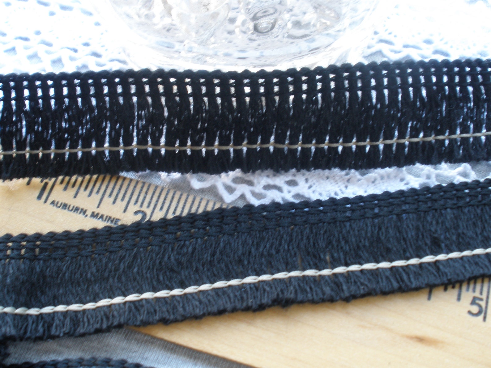 Basic Black Brush Fringe Trim 25mm 1 Inch Wide Retro BTY Yards | Etsy