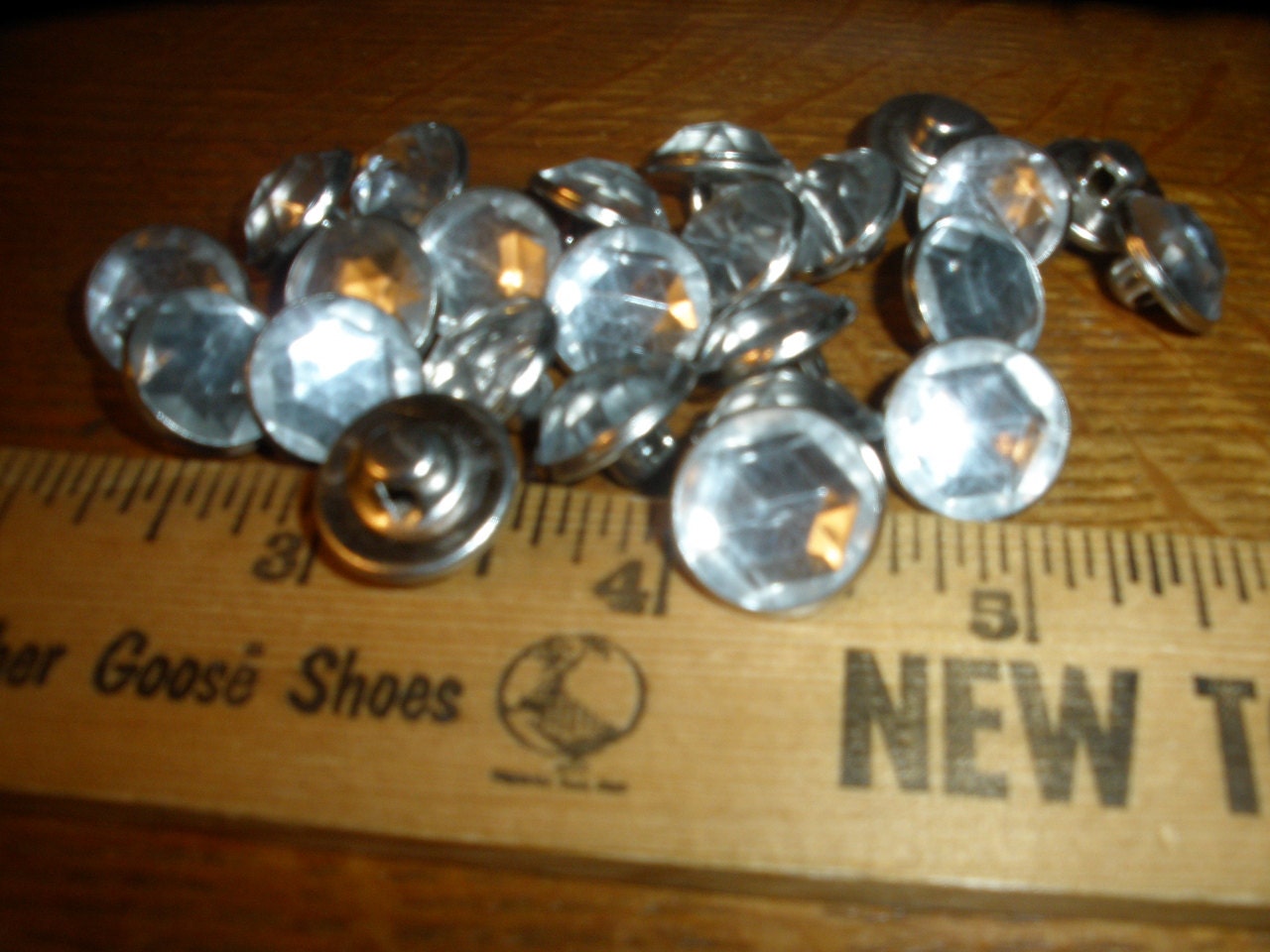 15MM Acrylic Rhinestone Shank Buttons Faceted Clear 24L | Etsy