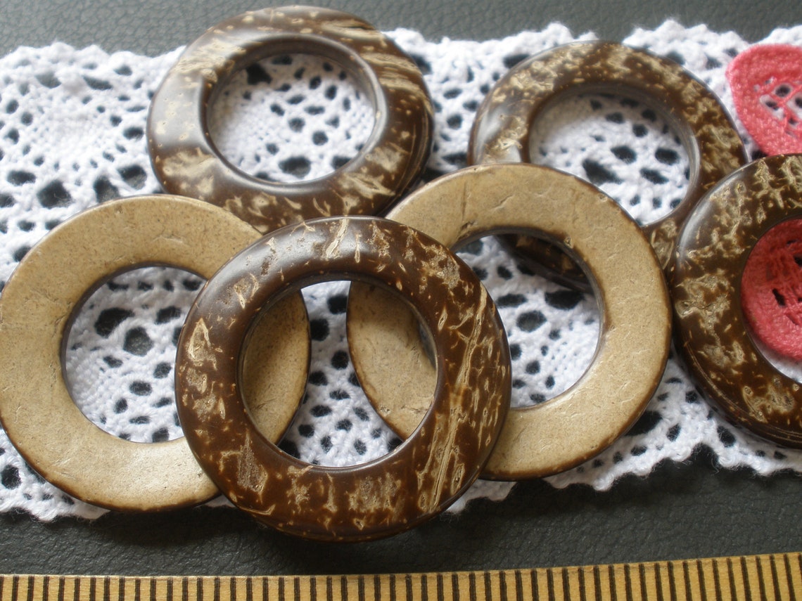 20mm ID/ 35mm OD Real Coconut Shell Rings Round 13/16 - Etsy
