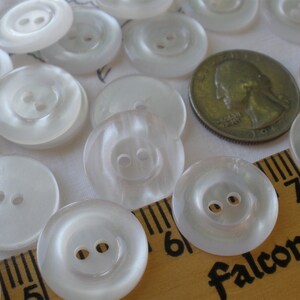 Cool Vintage Pearlized Plastic White Buttons 3/4" (30L 19MM) 24 Each ...