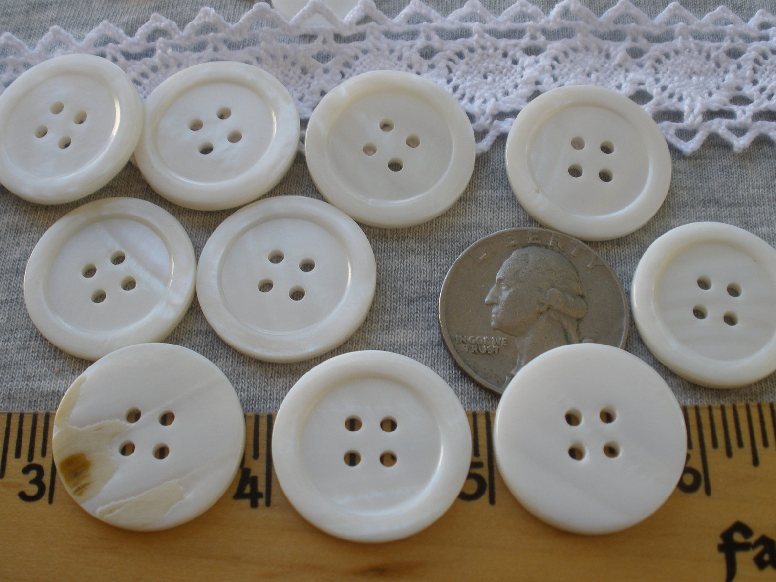 Pearl White Carved MOP Shell Buttons Sizes 24L 16MM 5/8" 36L 23MM 7/8 ...