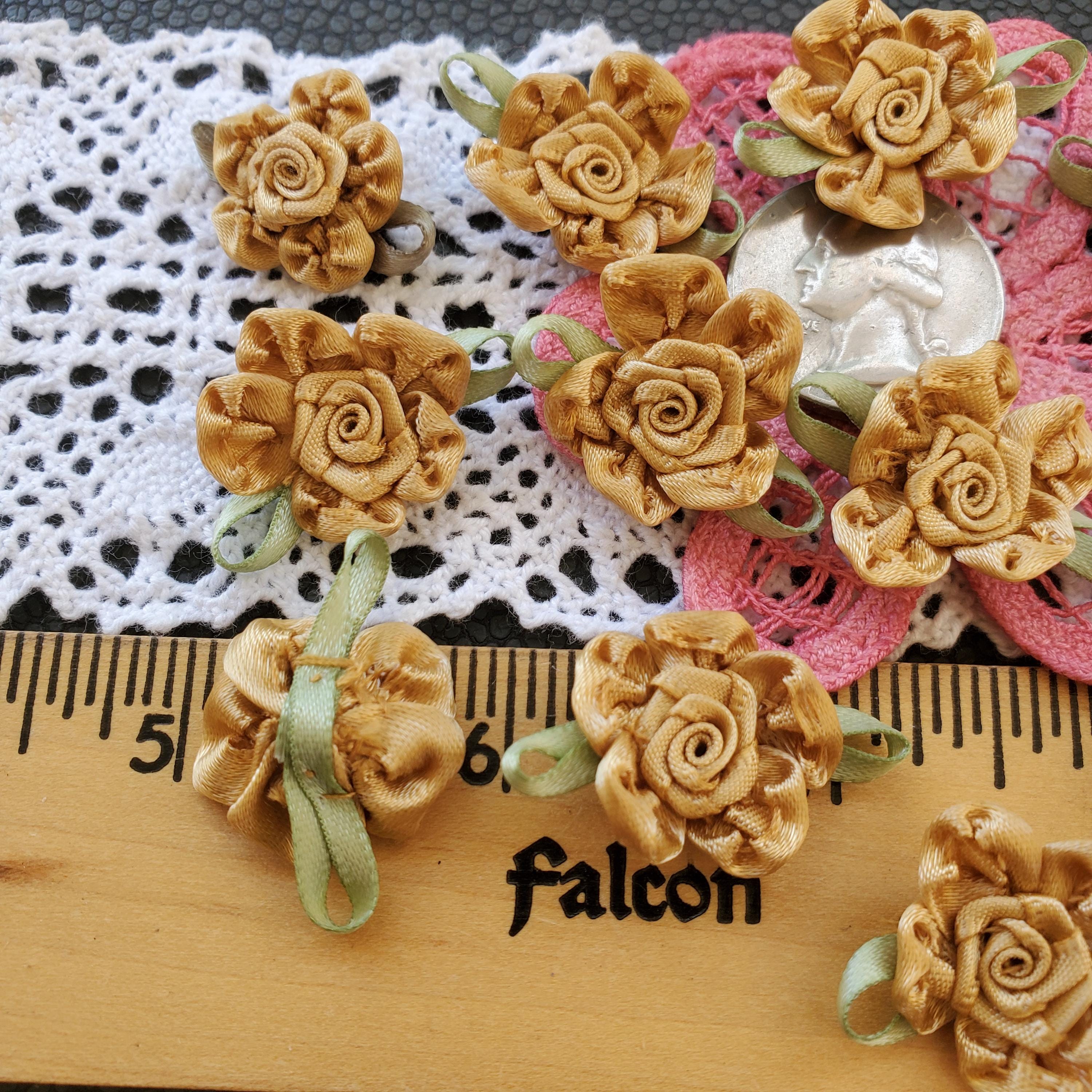 Satin 5 Petal Ribbonwork Flowers Rosettes 7/8" Embellish T-shirt Up ...