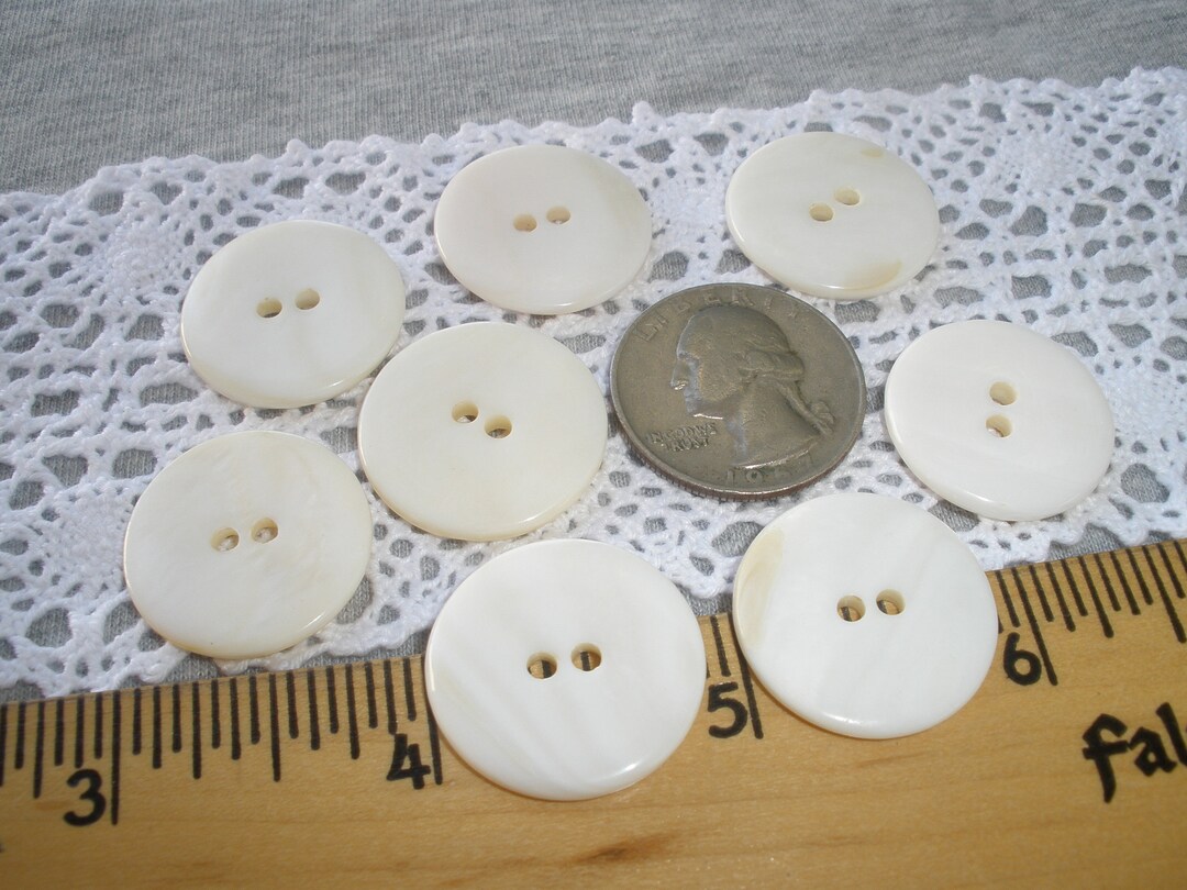22MM Thick Freshwater Shell MOP Buttons Pearl White 36L 7/8" 2-hole Sew ...