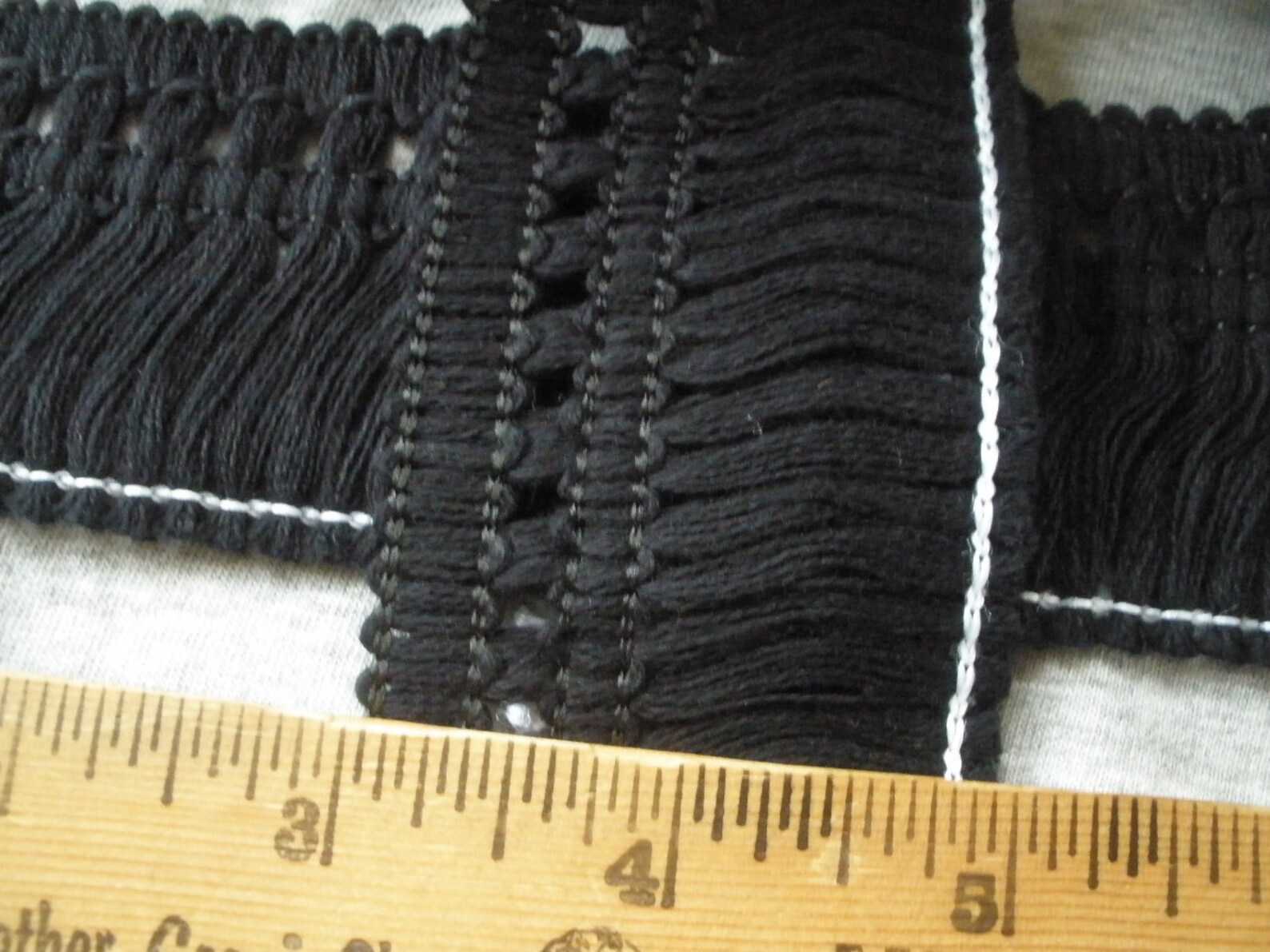 Black 2 Wide Cotton Fringe Boho Trim Retro Thick Soft - Etsy