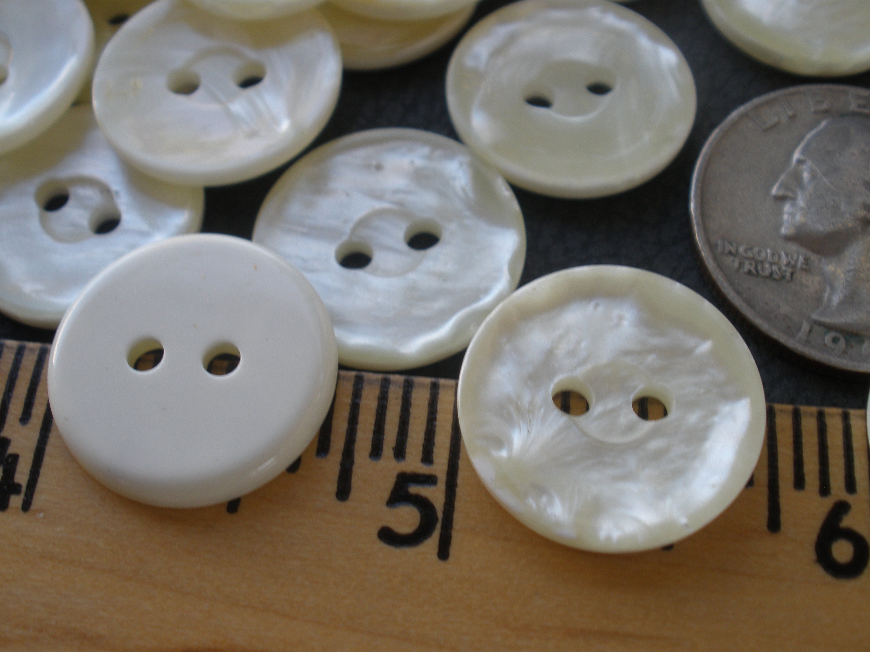 Cool Vintage Pearly Cream & White Buttons Craft 11/16 | Etsy