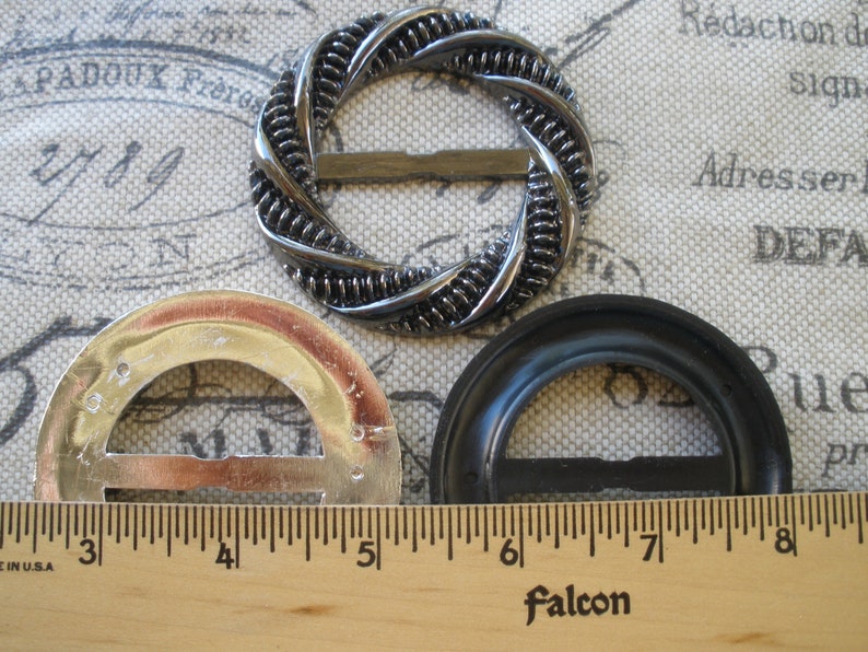 Steampunk Buckle Variety Textured Matte Black Silver & Gunmetal Gray ...