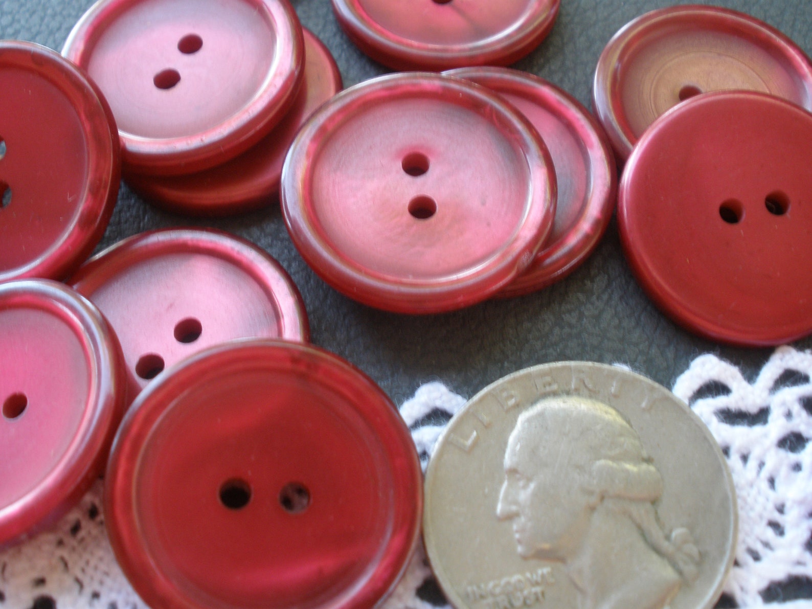 Shiny Red Buttons 18 Plastic 7/8 23MM 36L 2 Hole Sew-on - Etsy