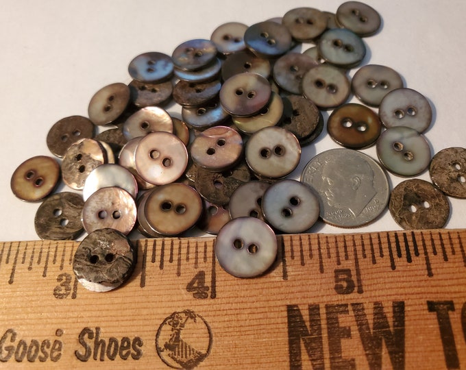 Rainbow Bronze Smoke Real MOP Shell Buttons 11MM 18L 7/16" Pearl 2 Hole ...