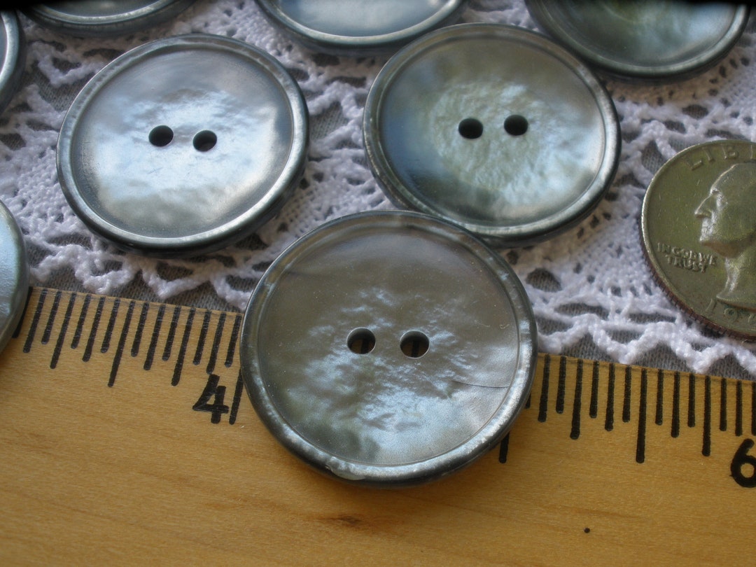 Pearlized Gray Plastic Coat Buttons 27mm (44L 1 1/16") 2-hole Sew on ...