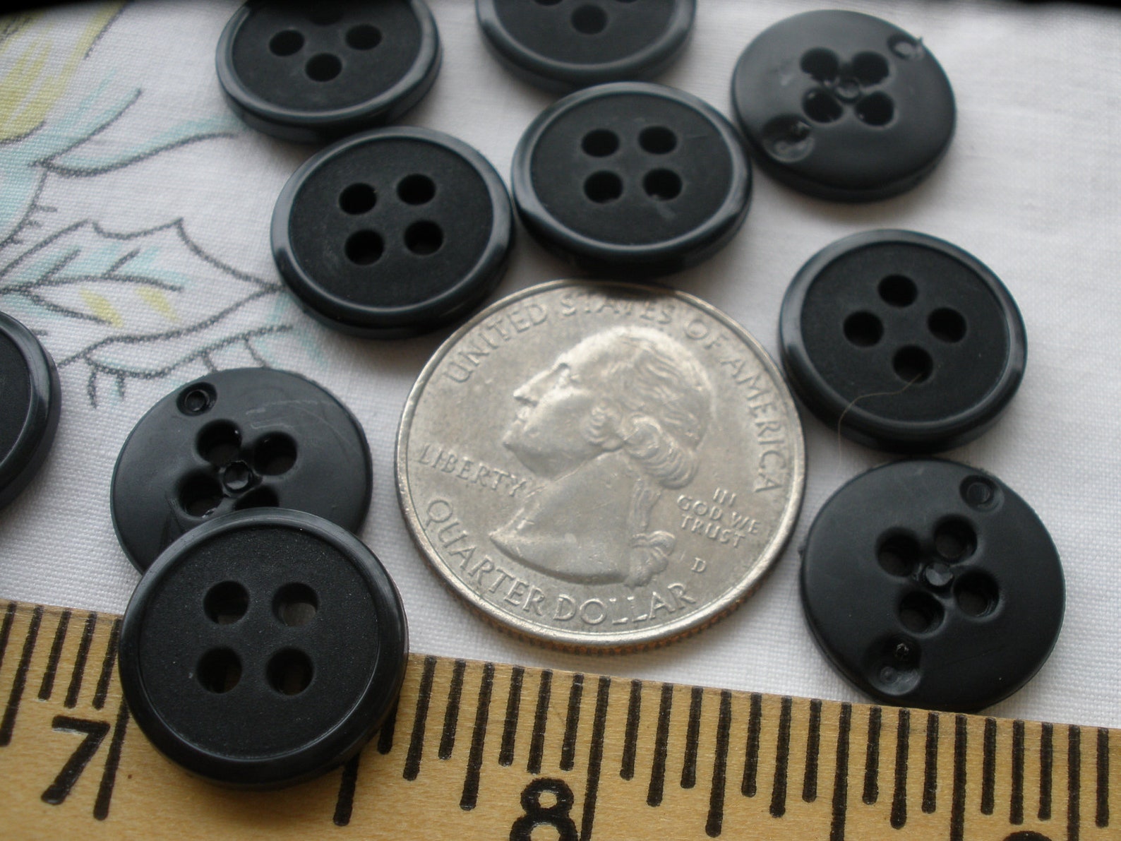 15MM Textured Black Buttons 48 Plastic 23L 24L Rounded Matte - Etsy