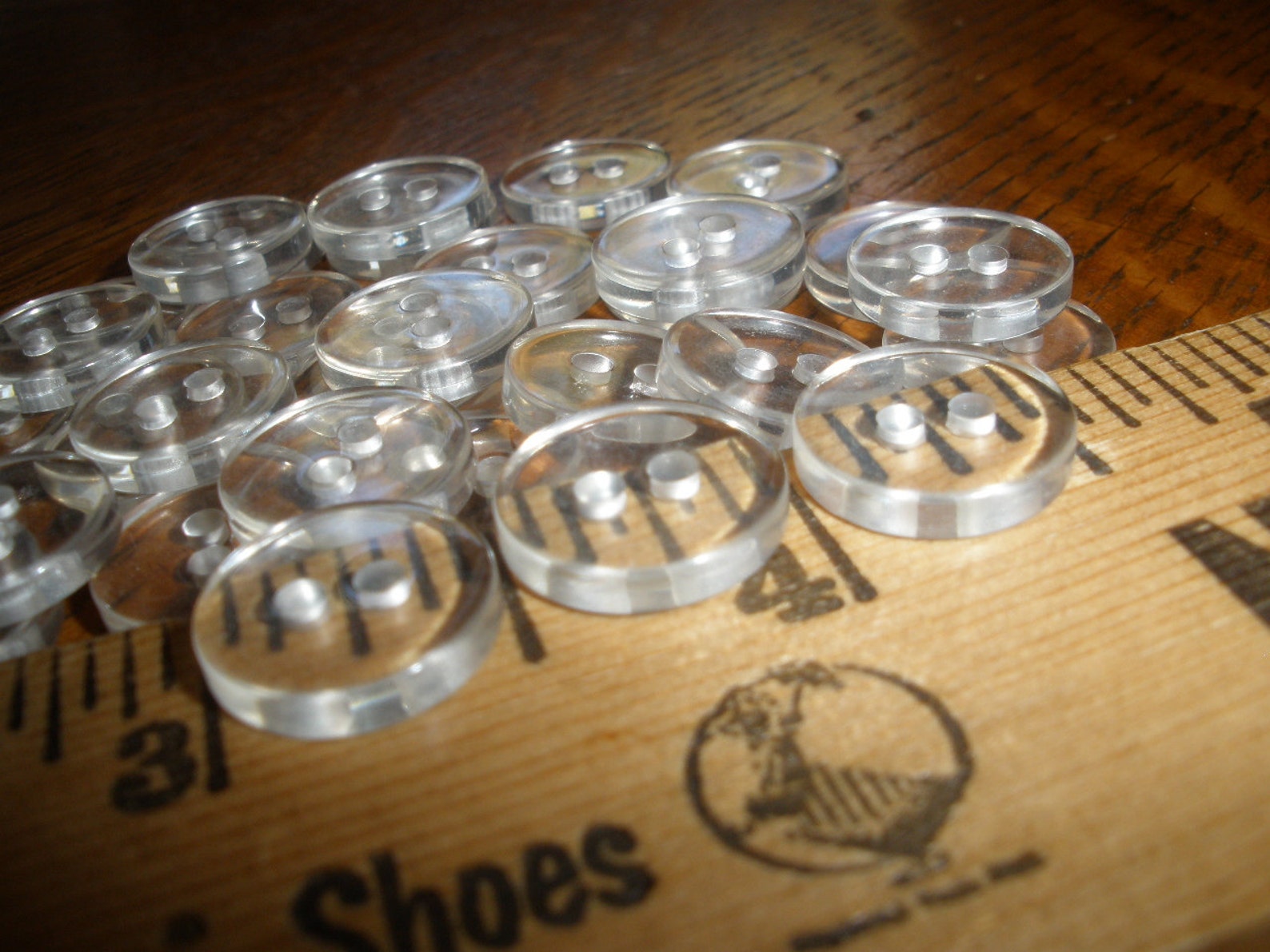 24 Cool Clear Buttons 1/2 20L 13MM 2 Hole Plastic Scrapbooking Sewing ...