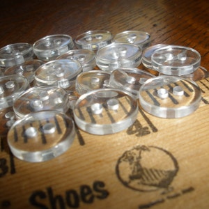 24 Cool Clear Buttons 1/2" (20L 13MM) 2 Hole Plastic Scrapbooking ...