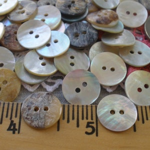 1 Gross 14MM Real Shell Buttons Natural MOP 22L 9/16" Pearly White ...