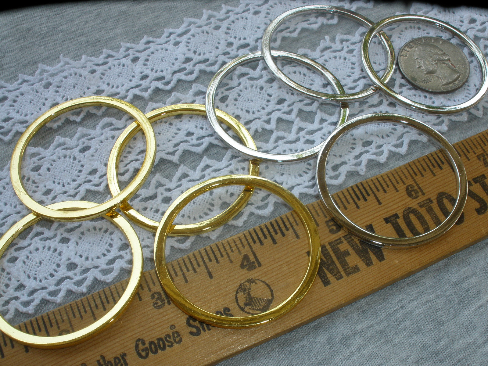 1.5 Metal Flat O Rings Gold or Silver Nickel Color Round - Etsy