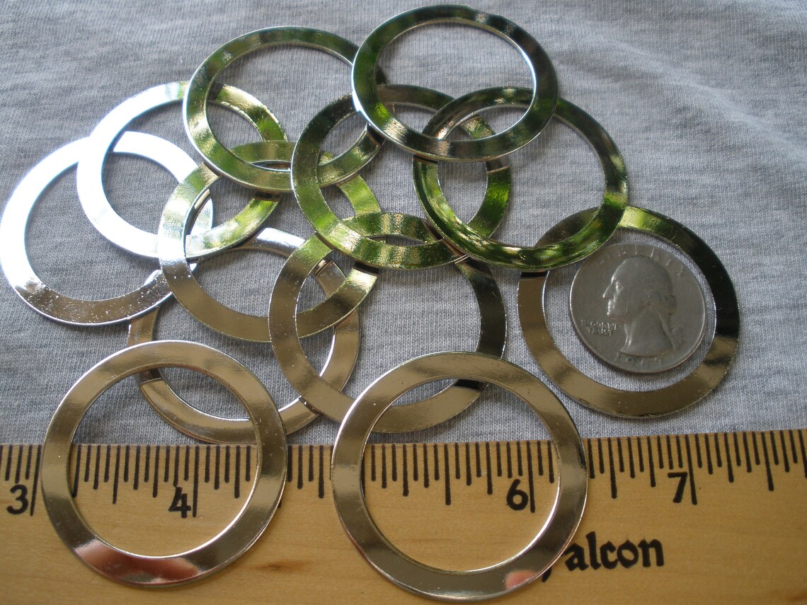 30MM ID / 39MM OD Metal Thin Flat O Rings Nickel Color Round - Etsy