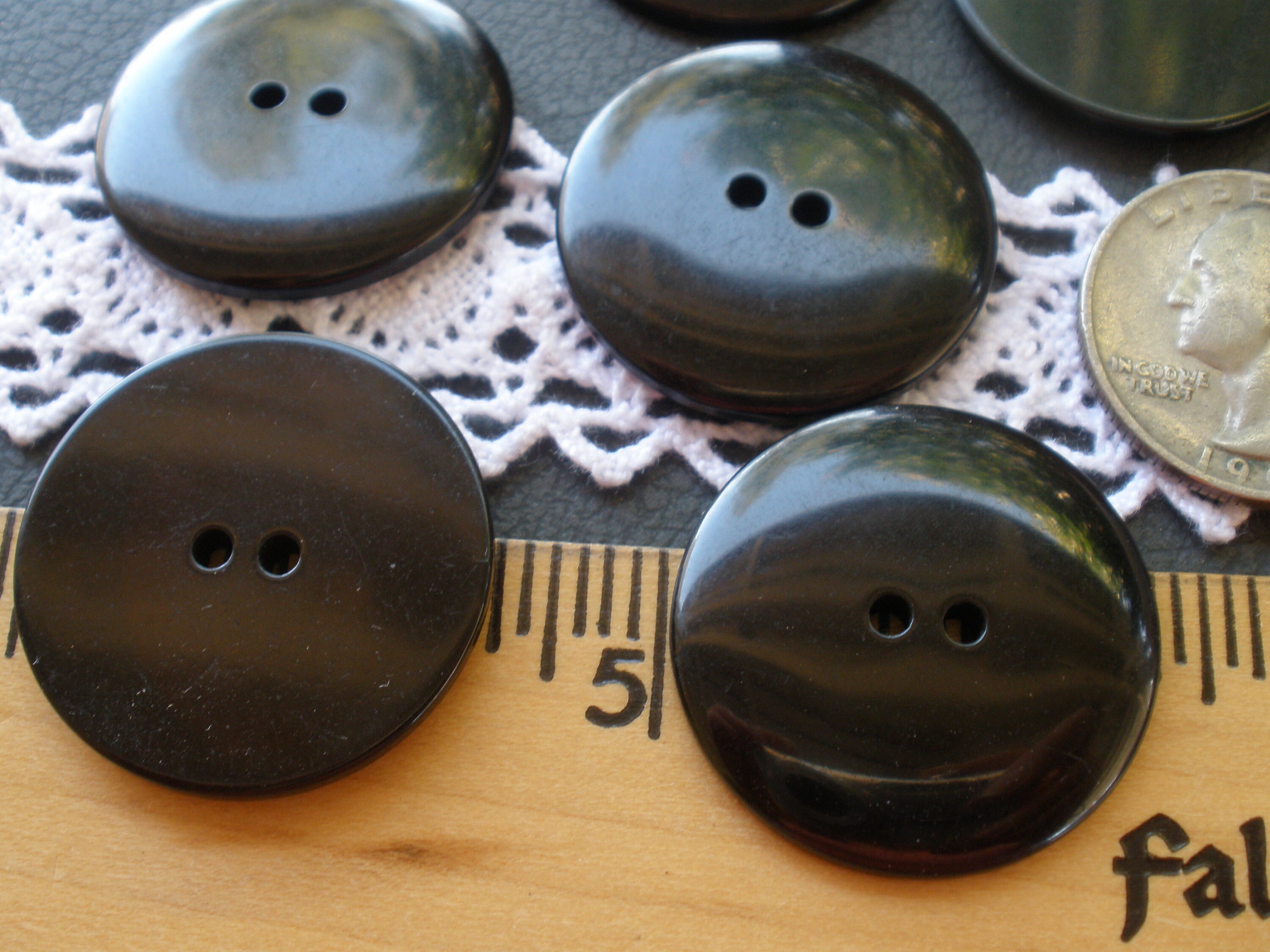 Cool Vintage Basic Black Buttons 9 Coat size 28MM Plastic 1 | Etsy