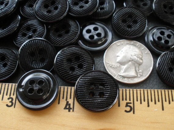 24 Textured Woven Pattern Black Plastic Buttons 3/4 | Etsy