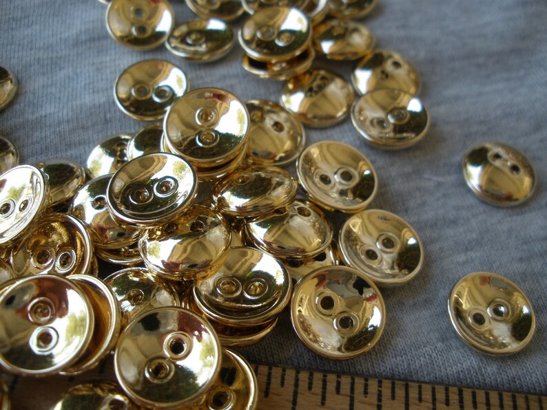 Gold Buttons Tiny 12mm Concave Buttons 48 Plastic 18L 2 Hole - Etsy