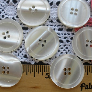 Classic Pearlized Plastic Coat Buttons 28mm (45L 1 1/8") 4-hole Sew on ...