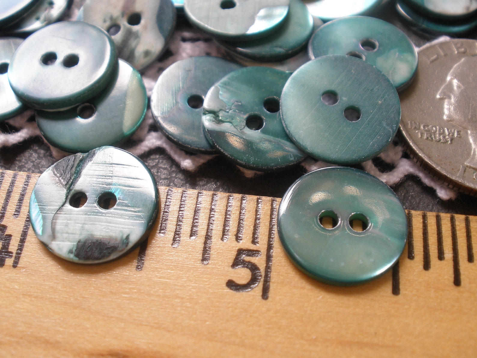 14MM Teal Green Trocas Shell Buttons 22L 9/16 MOP Sewing | Etsy
