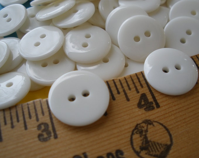 15MM Ivory White Buttons Plastic 23L 2-hole Sew on 24 Pcs Wedding ...