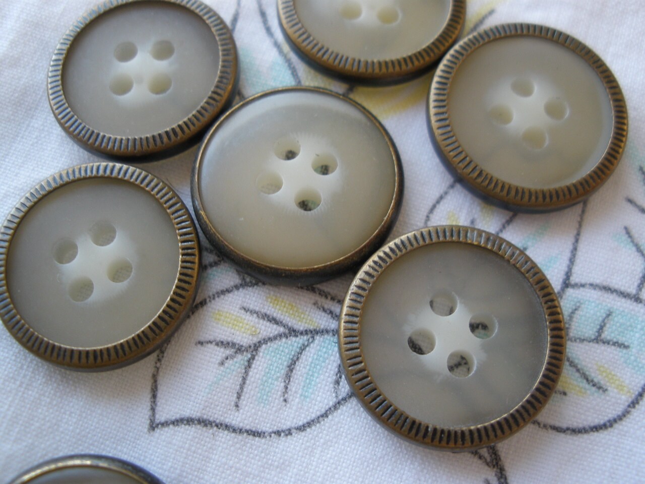 15MM Metal rim buttons 24L 5/8 Etched Antique brass with | Etsy