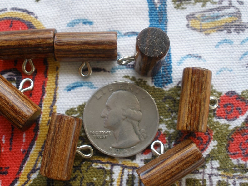 19MM Polished Wood Barrel Toggle Coat Buttons Maple Cherry Brown 3/4 ...