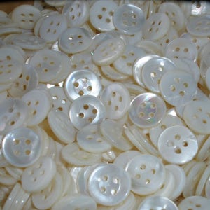 13MM Bulk River Shell White Vintage MOP Classic Shirt Buttons 100 ...