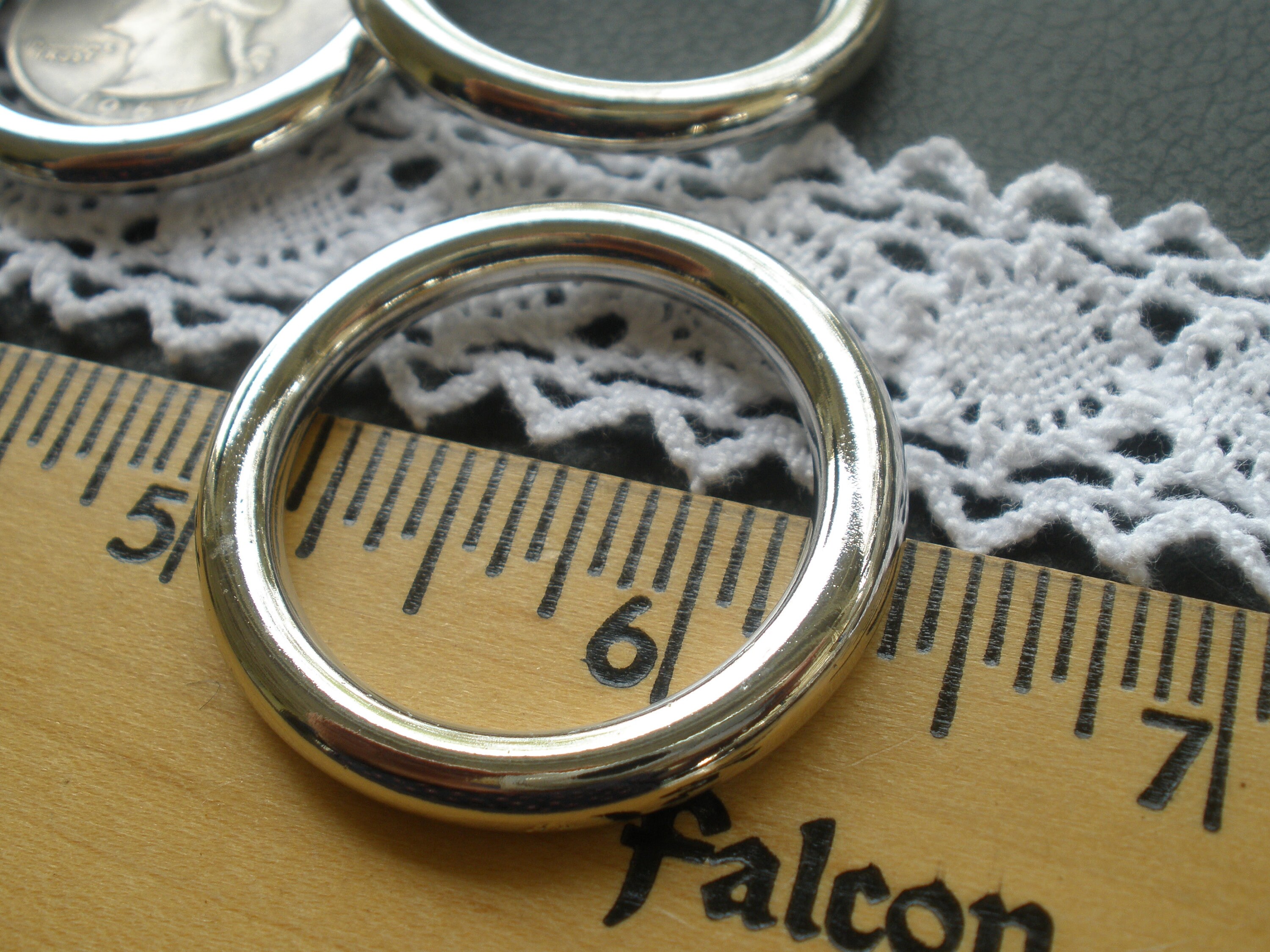 25mm ID / 35mm OD Silver Color Plastic O-rings Round 1 Inch Opening 6 ...