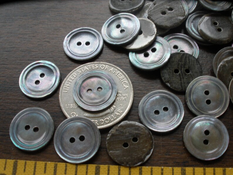 Vintage Gray Carved MOP Shirt Buttons Size 24L 15MM 2-hole - Etsy