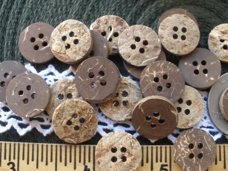 Classic 15MM Coconut Shell Shirt Buttons 4-hole 24L Knit | Etsy