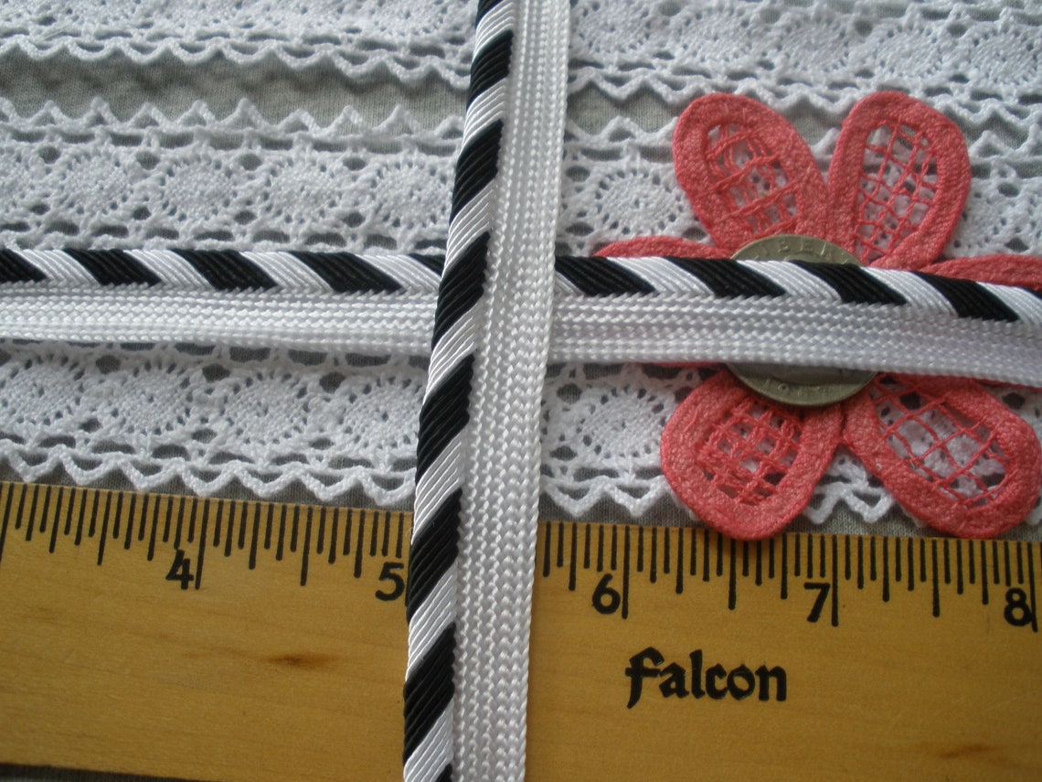 Cool Black / White Stripes Piping Trim Edging Gimp Dolls | Etsy