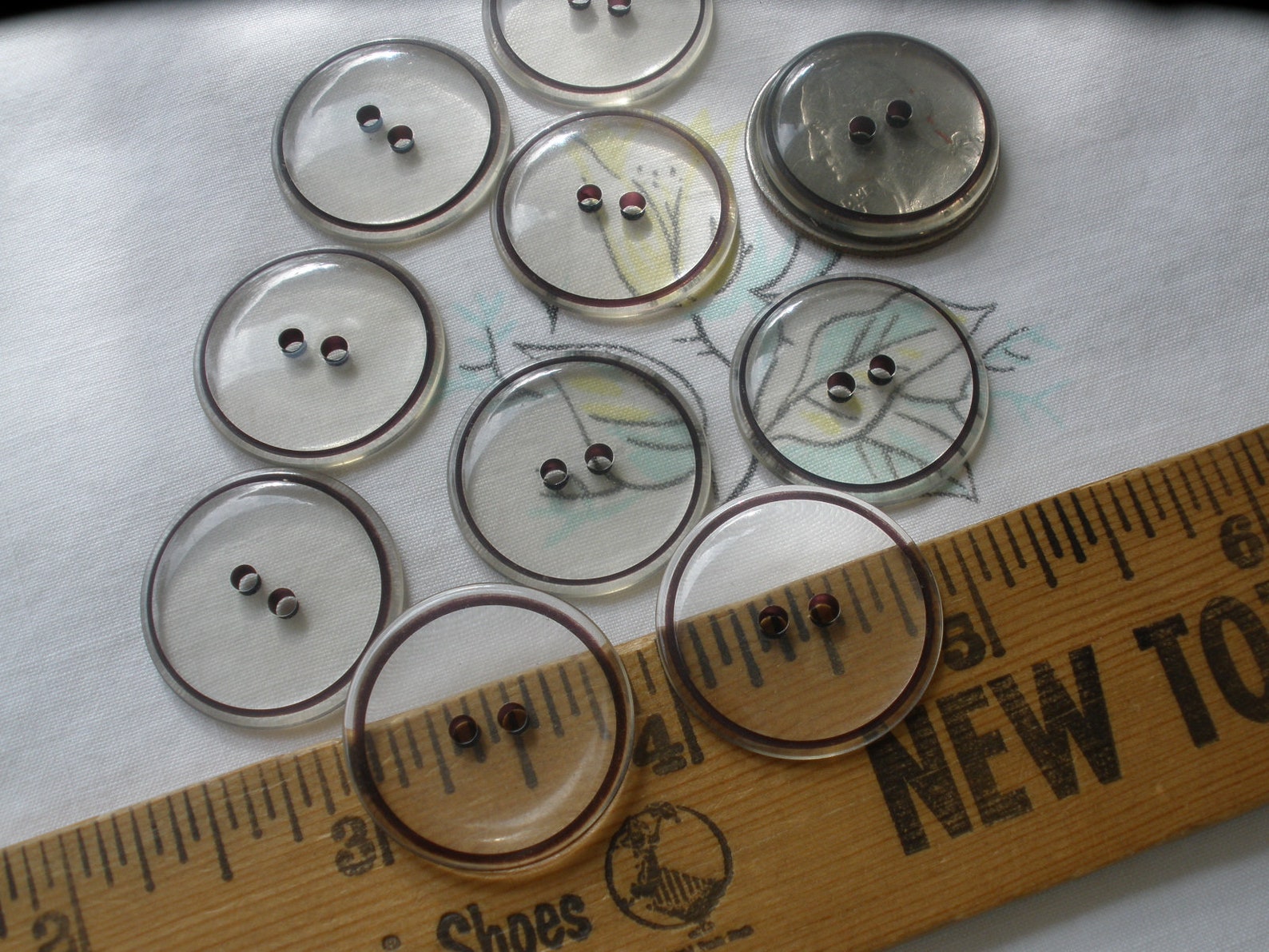 Cool Clear Vintage Buttons 7/8 22MM 2 Hole Plastic Sizes | Etsy