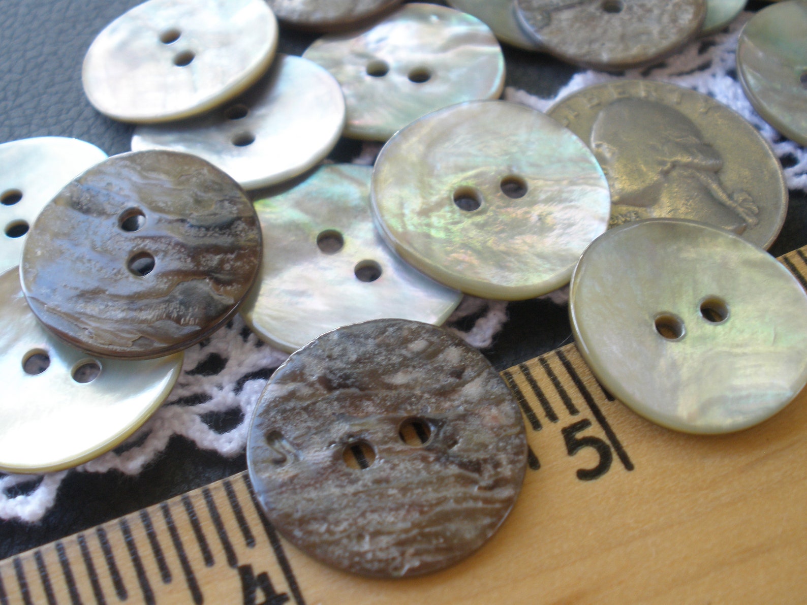 Pearl Smoke Real Shell Buttons MOP Natural 20mm 13/16" Buttons Size 32L ...