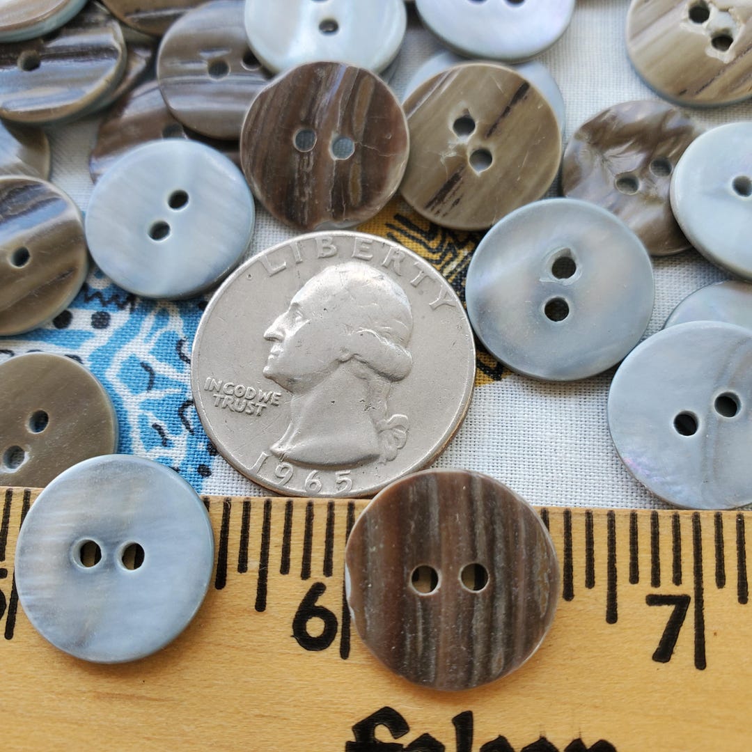 MOP Buttons Classic 15MM Polished Smoke Real Shell 24L 5/8" Olive Green ...