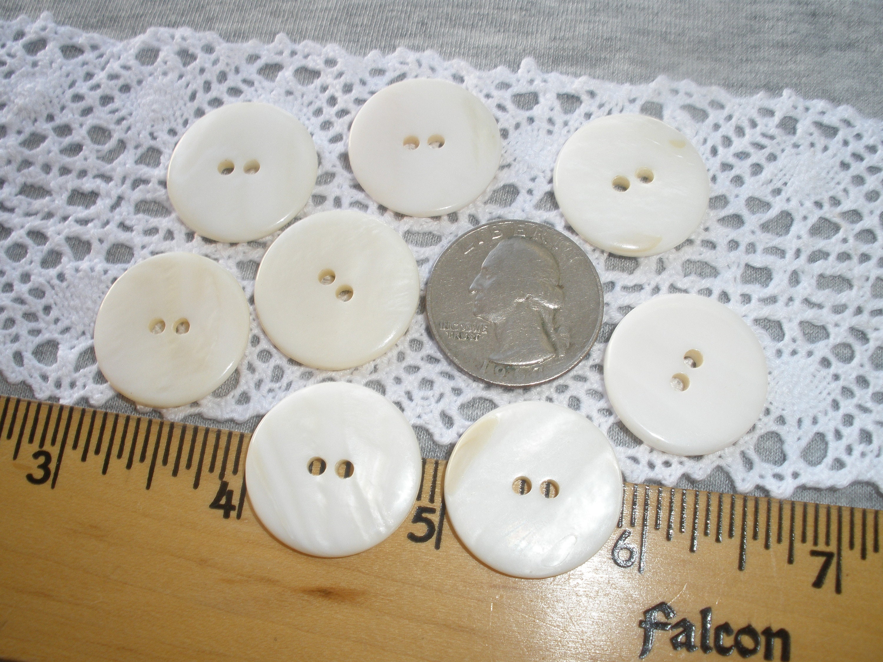 22MM Thick Freshwater Shell MOP Buttons Pearl White 36L | Etsy