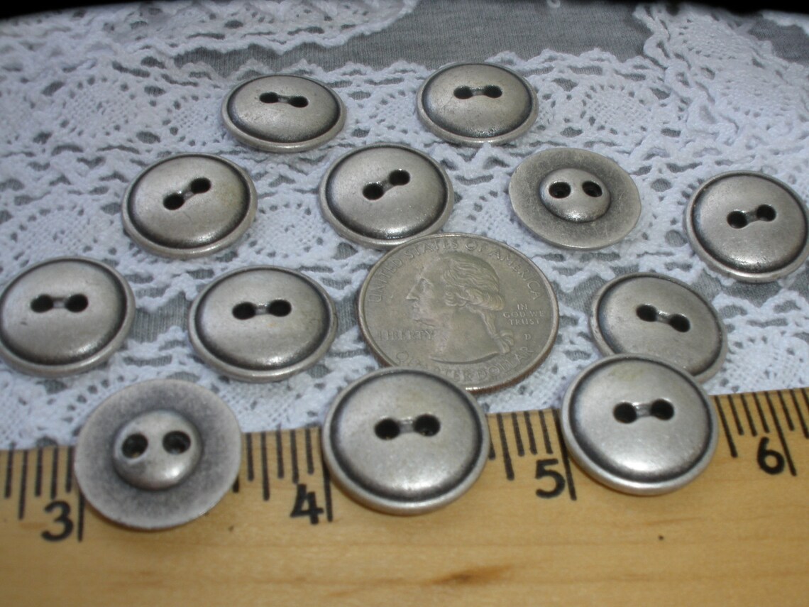 Classic Work Shirt Buttons Industrial Pewter Color metal 28L | Etsy