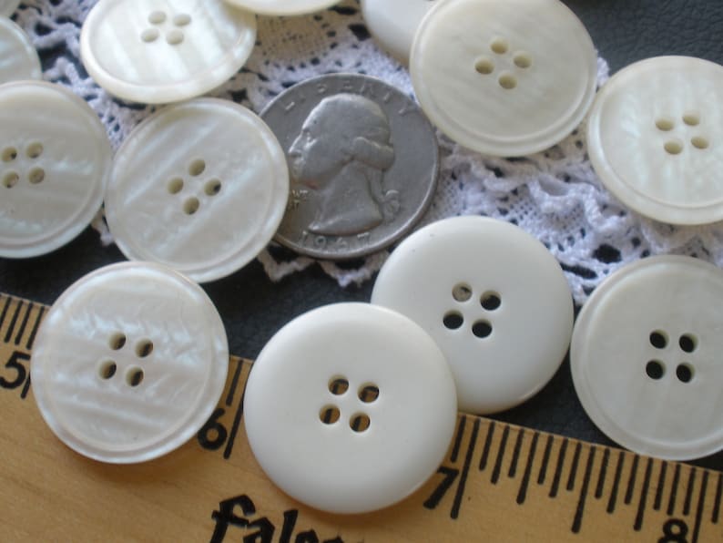 23MM Pearlized Plastic Buttons 38L Ivory Pearlescent Faux MOP | Etsy