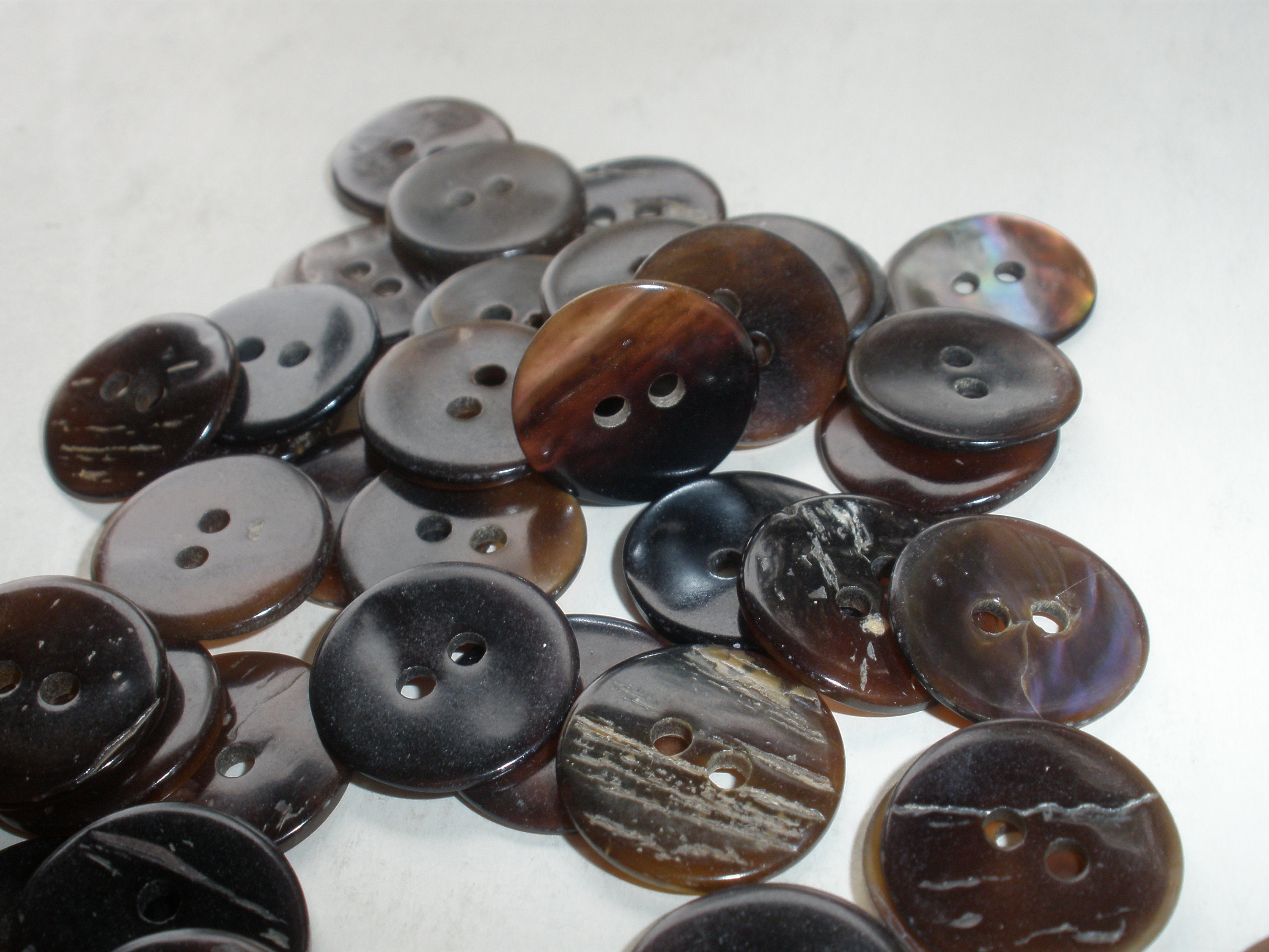 Rare Japanese key Shell Buttons Dark Brown | Etsy