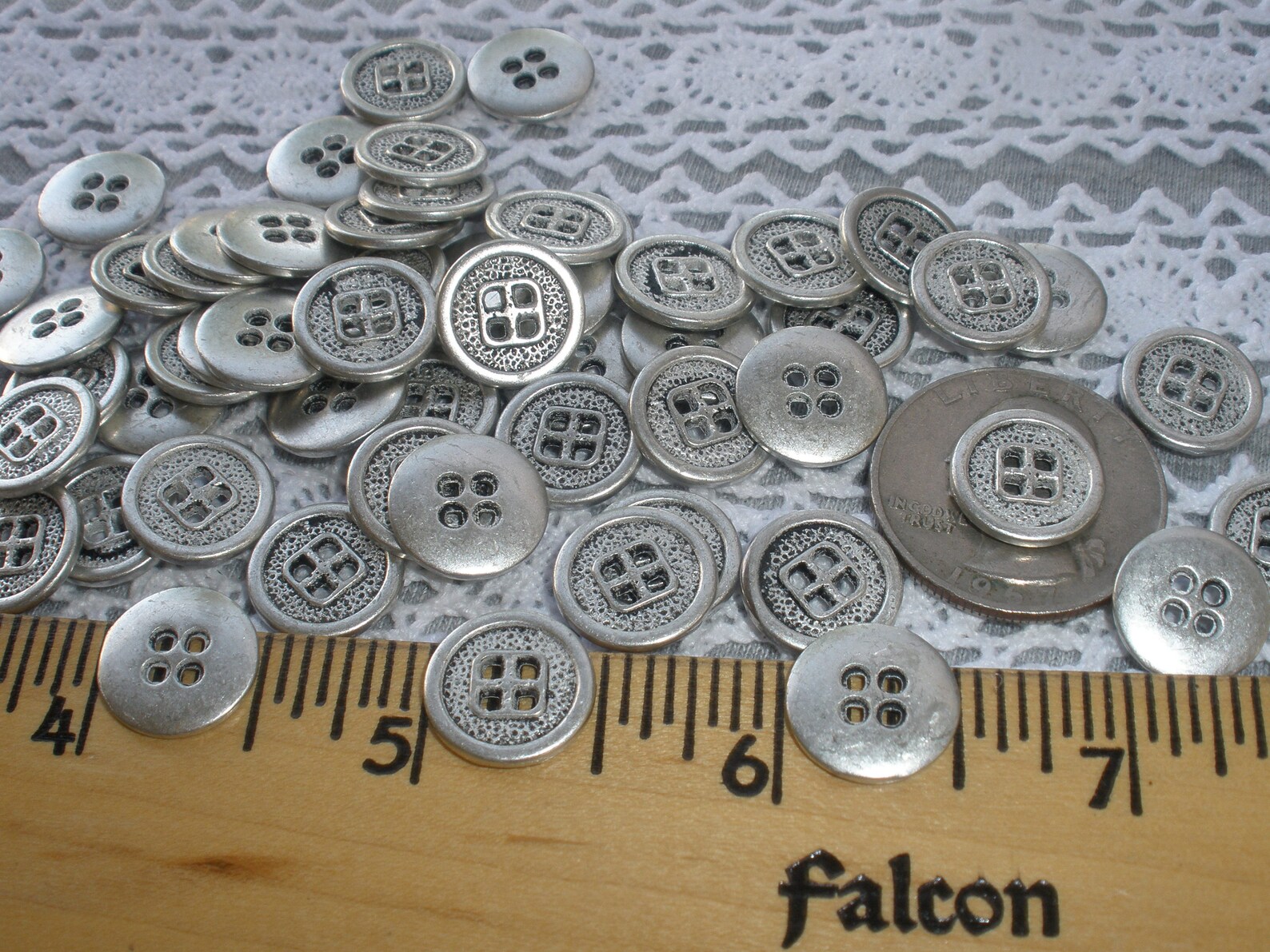 Matte Antique Silver 13MM Metal Shirt Buttons 4-hole 1/2 | Etsy