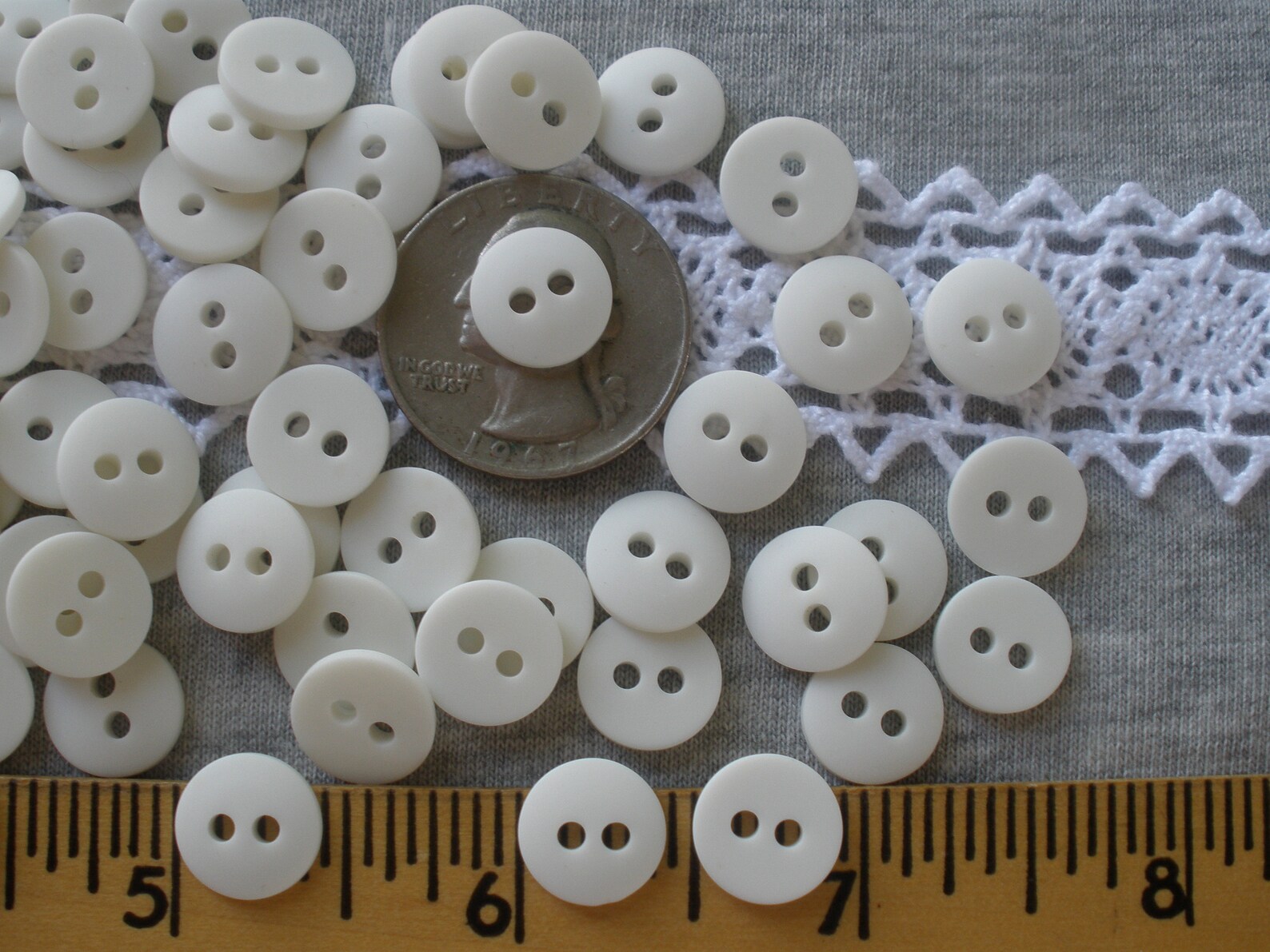 Matte Off-white Tiny 11mm Buttons 48 Plastic 7/16" (11MM 18L) Craft ...