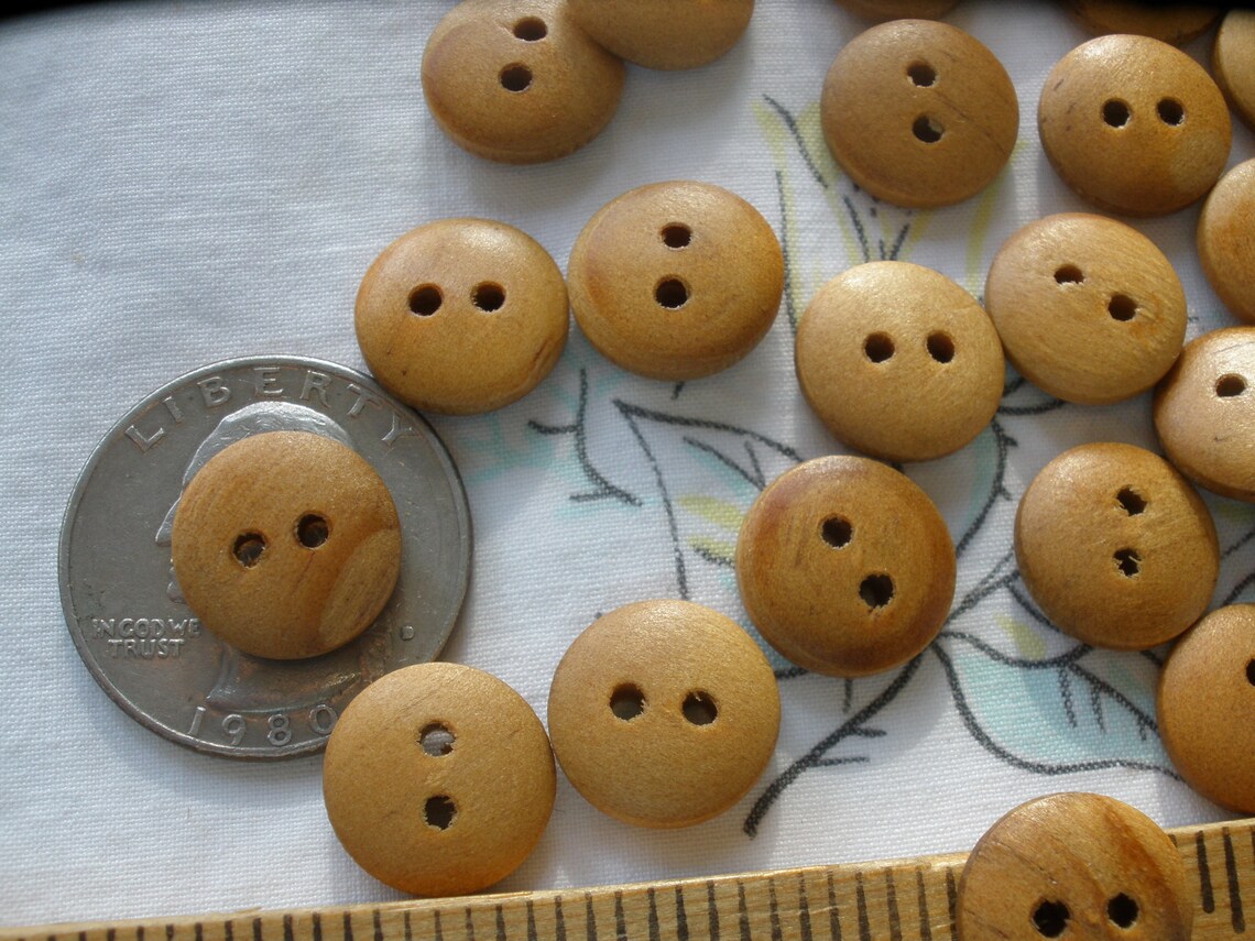 Rounded Wooden Buttons 13MM Wood Maple Stain Finish 20L - Etsy