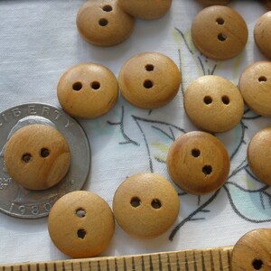 Rounded Wooden Buttons 13MM Wood Maple Stain Finish 20L 1/2" Natural 2 ...